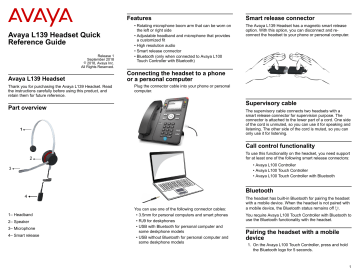 Avaya L139 Quick Reference Manual | Manualzz