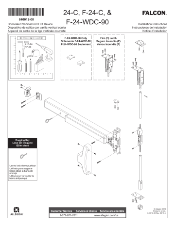 Allegion FALCON 24-C Installation Instructions Manual | Manualzz