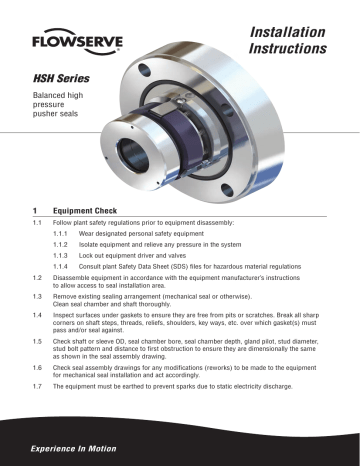 Flowserve HSH Series Installation Instructions Manual | Manualzz