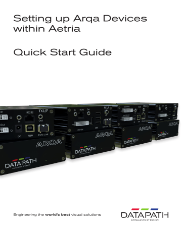 Datapath Aetria Integration with Arqa Quick Start Guide | Manualzz