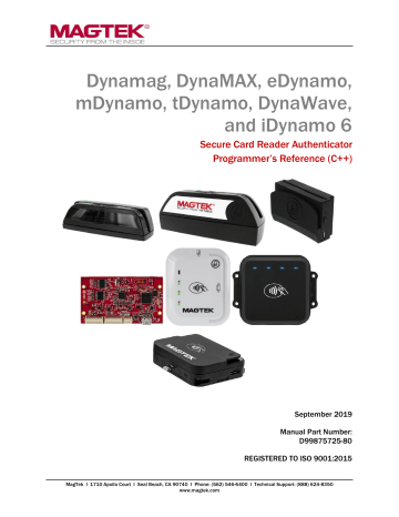 Magtek mDynamo Programming Manual | Manualzz