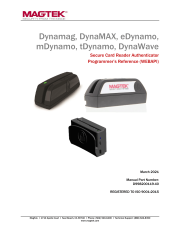Magtek mDynamo Programming Manual | Manualzz