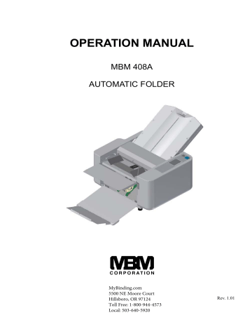 MyBinding MBM 408A Automatic Programmable Tabletop Paper Folder User Manual | Manualzz