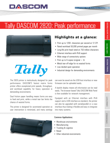 Dascom 2820 Spec Sheet | Manualzz