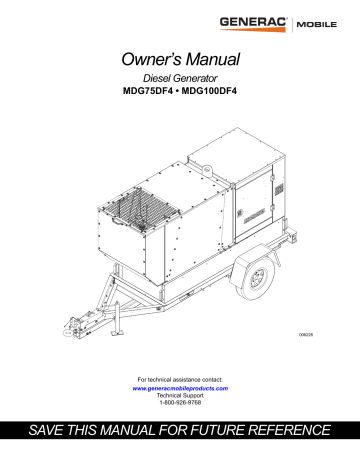 Generac MDG100DF4 Diesel Generator Operating Manual | Manualzz