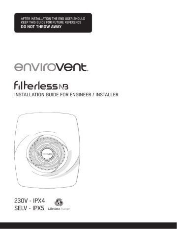 EnviroVent Infinity NB / Filterless-NB Installation Guide | Manualzz