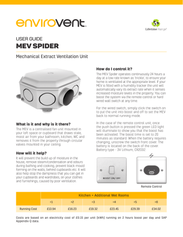 EnviroVent MEV Spider User Guide | Manualzz