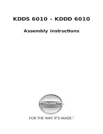 KitchenAid KDDS 6010 Dishwasher Installation Instructions | Manualzz