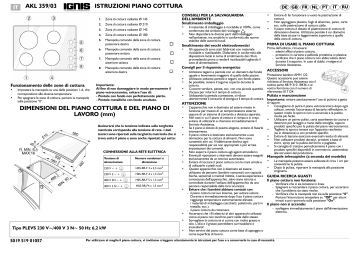 Ignis AKL 359/NE/03 Hob Grafico del programma | Manualzz