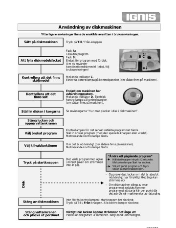 Ignis ADL 232 Dishwasher Programdiagram | Manualzz