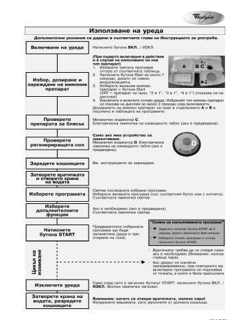 Whirlpool ADP 6948 PC Dishwasher Програмна схема | Manualzz