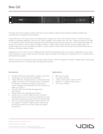 Void Bias Q2 Specification Sheet | Manualzz
