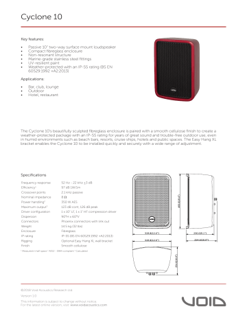 Void Cyclone 10 Specification Sheet | Manualzz