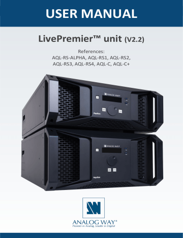 Analog Way Aquilon RS4 User Manual | Manualzz