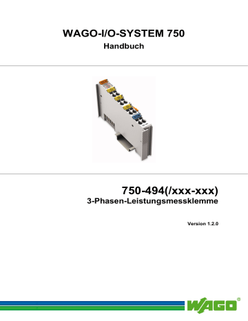 WAGO 3-Phase Power Measurement Module Benutzerhandbuch | Manualzz