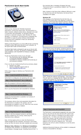 FlexRadio Systems FlexControl Quick Start Manual | Manualzz