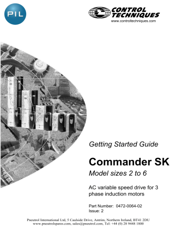 Control Techniques Commander SK3507 Getting Started Manual | Manualzz