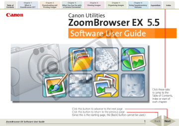 Canon ZoomBrowser EX 5.5 Software User's Manual | Manualzz