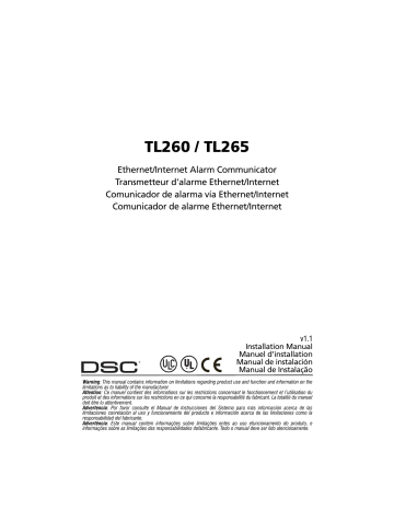 DSC TL260, TL265 Installation Manual | Manualzz