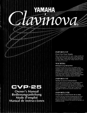 Yamaha Clavinova CVP-25 Mode D'emploi | Manualzz