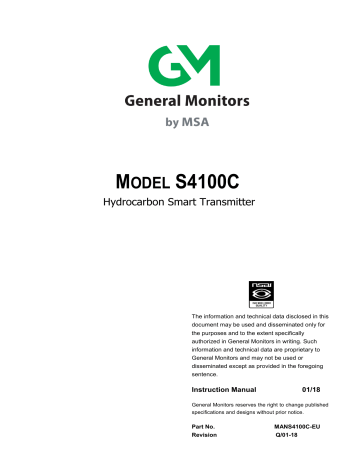 MSA General Monitors S4100C Manual | Manualzz