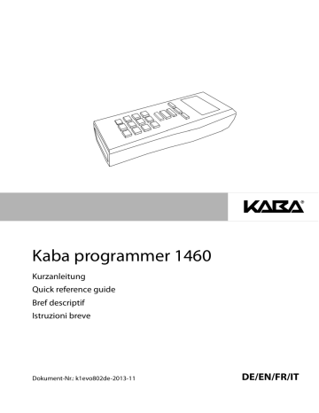 Kaba 1460 Quick Reference Manual | Manualzz