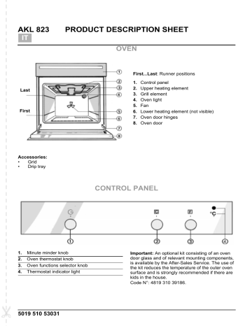 Ignis AKL 823 WH Oven Program Chart | Manualzz