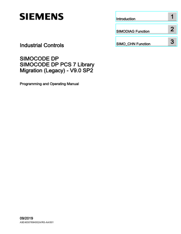 Siemens SIMOCODE DP Programming And Operating Manual | Manualzz