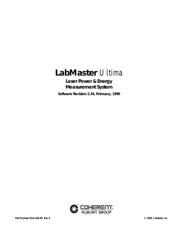 Remote control commands, (Using commands). Coherent LabMaster Ultima ...