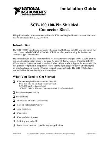 NI SCB-100 Installation Manual | Manualzz