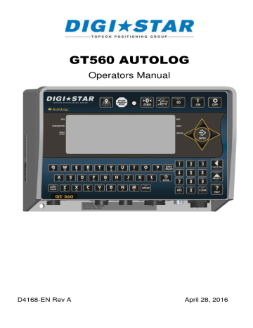 Digistar GT560 AUTOLOG Operator's Manual | Manualzz
