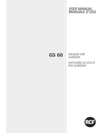 RCF GS 60 User Manual | Manualzz