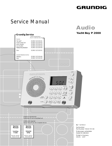 Grundig YB-P 2000, Yacht Boy P 2000 Service Manual | Manualzz