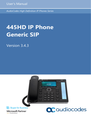 AudioCodes 445HD User Manual | Manualzz