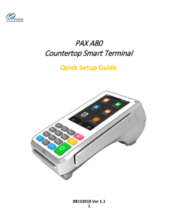 PAX A80 - Quick Reference manual, User manual, instruction manual ...