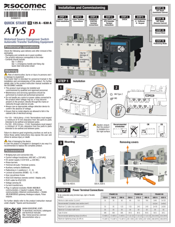 Socomec ATyS p Quick Start | Manualzz