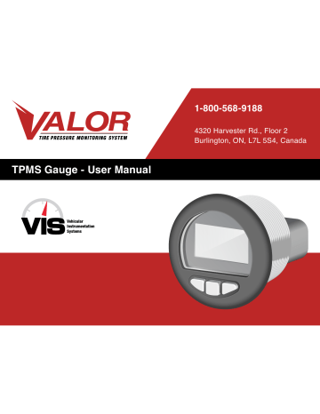 Valor TPMS GAUGE User Manual | Manualzz