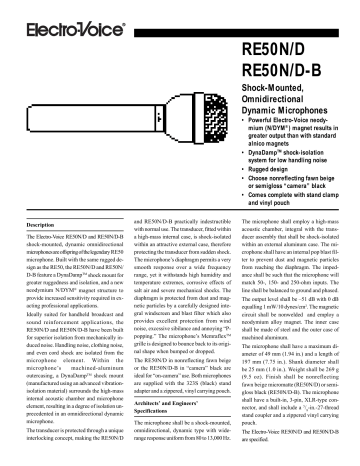 Electro-Voice RE50D Specifications | Manualzz