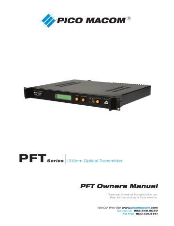 Pico Macom 1310nm Owner's Manual | Manualzz