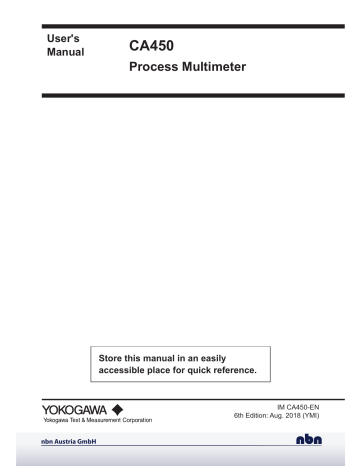 YOKOGAWA CA450 User Manual | Manualzz