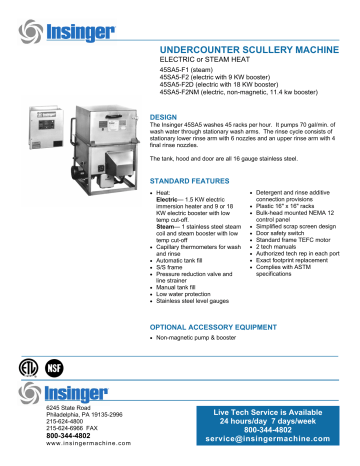 Insinger 45SA5 Features | Manualzz
