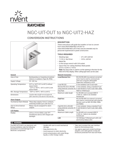 nvent Raychem NGC-UIT-OUT Conversion Instructions | Manualzz