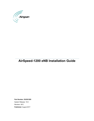 Airspan AirSpeed-1200 eNB Installation Manuals | Manualzz
