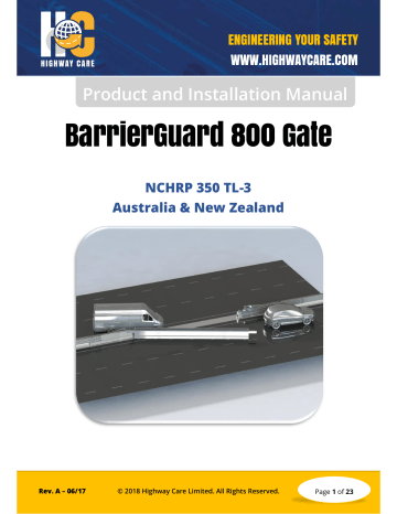Highway Care BarrierGuard 800 Product And Installation Manual | Manualzz