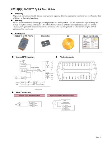 ICP DAS USA I-7017(F)C Quick Start Guide | Manualzz