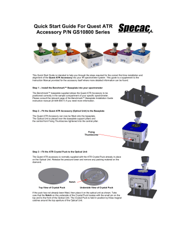 Specac Quest ATR GS10800 Series Quick Start Manual | Manualzz