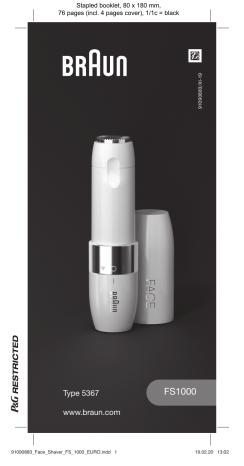Braun FS 1000, FACE FS1000, FS1000 Kullanım kılavuzu | Manualzz