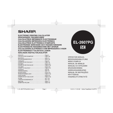 Sharp EL-2607PGY, EL2607PGY, EL-2607PG Manual do proprietário | Manualzz