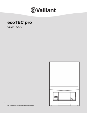 Vaillant ecoTEC pro 30 combi Installation Manual | Manualzz