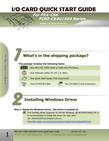 ICP PISO-C64 Quick Start | Manualzz